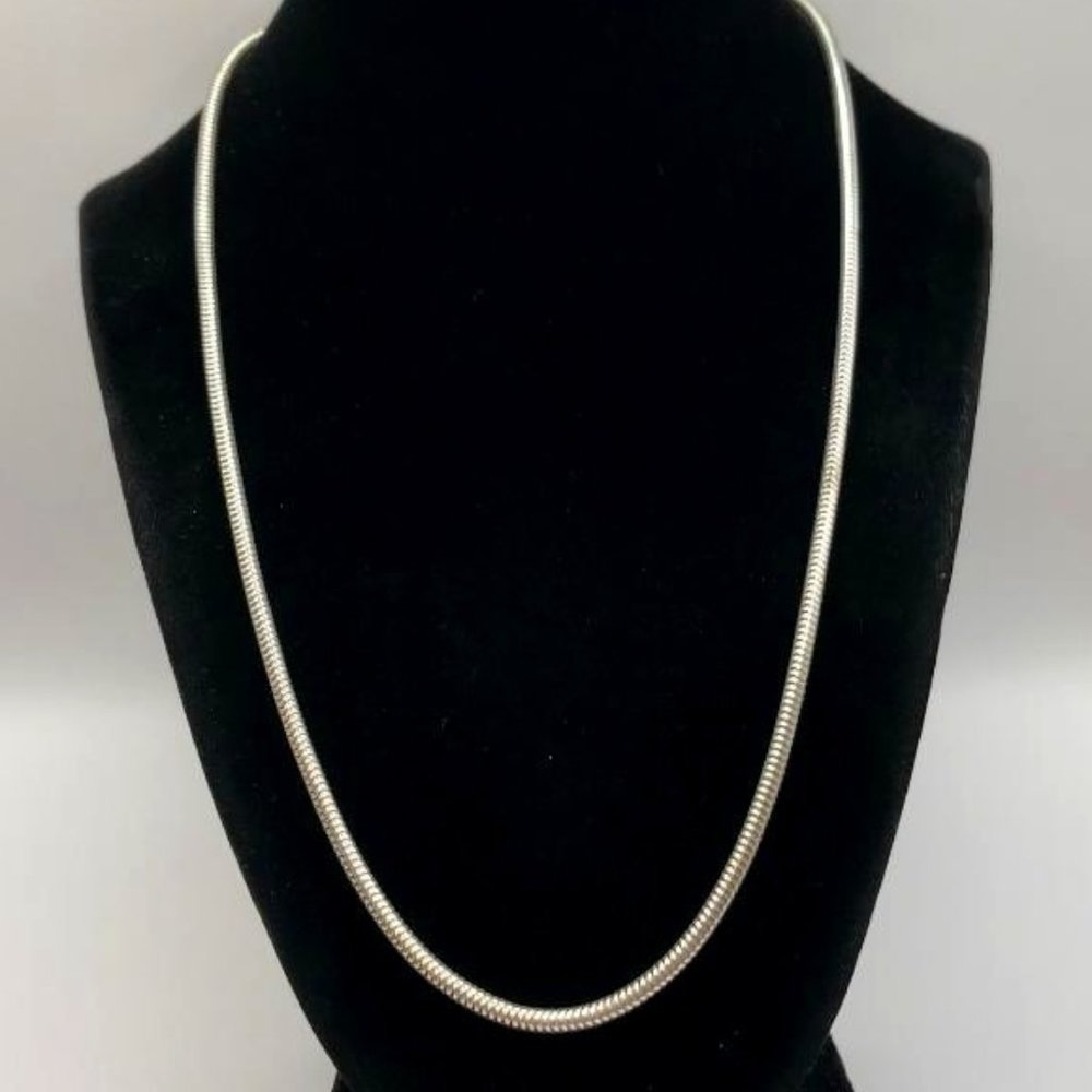 Men's 925 Silver Snake Chain Necklace - Gem